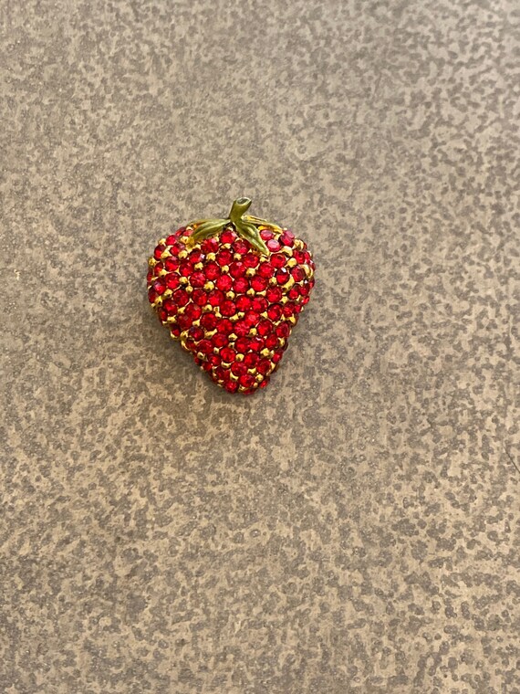 vintage red strawberry metal - Gem