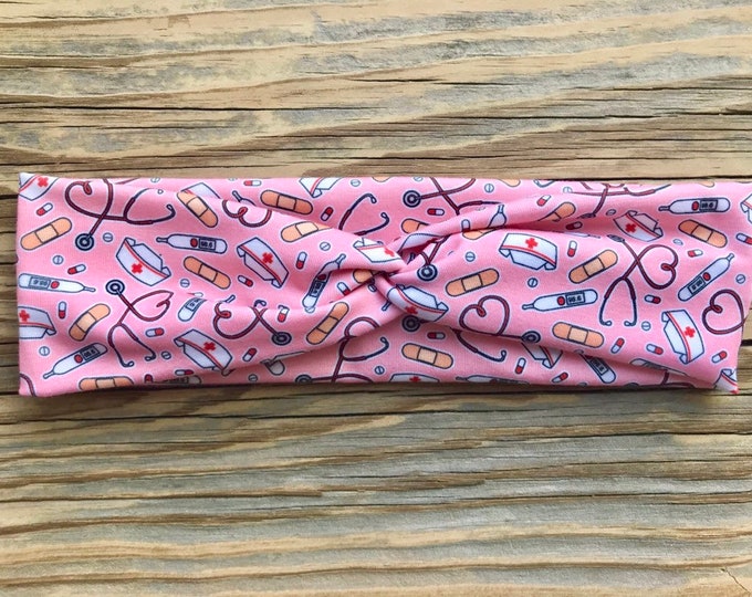 Pink Nurse Headband - Medical Turban Headband - Nursing School- Gift ...