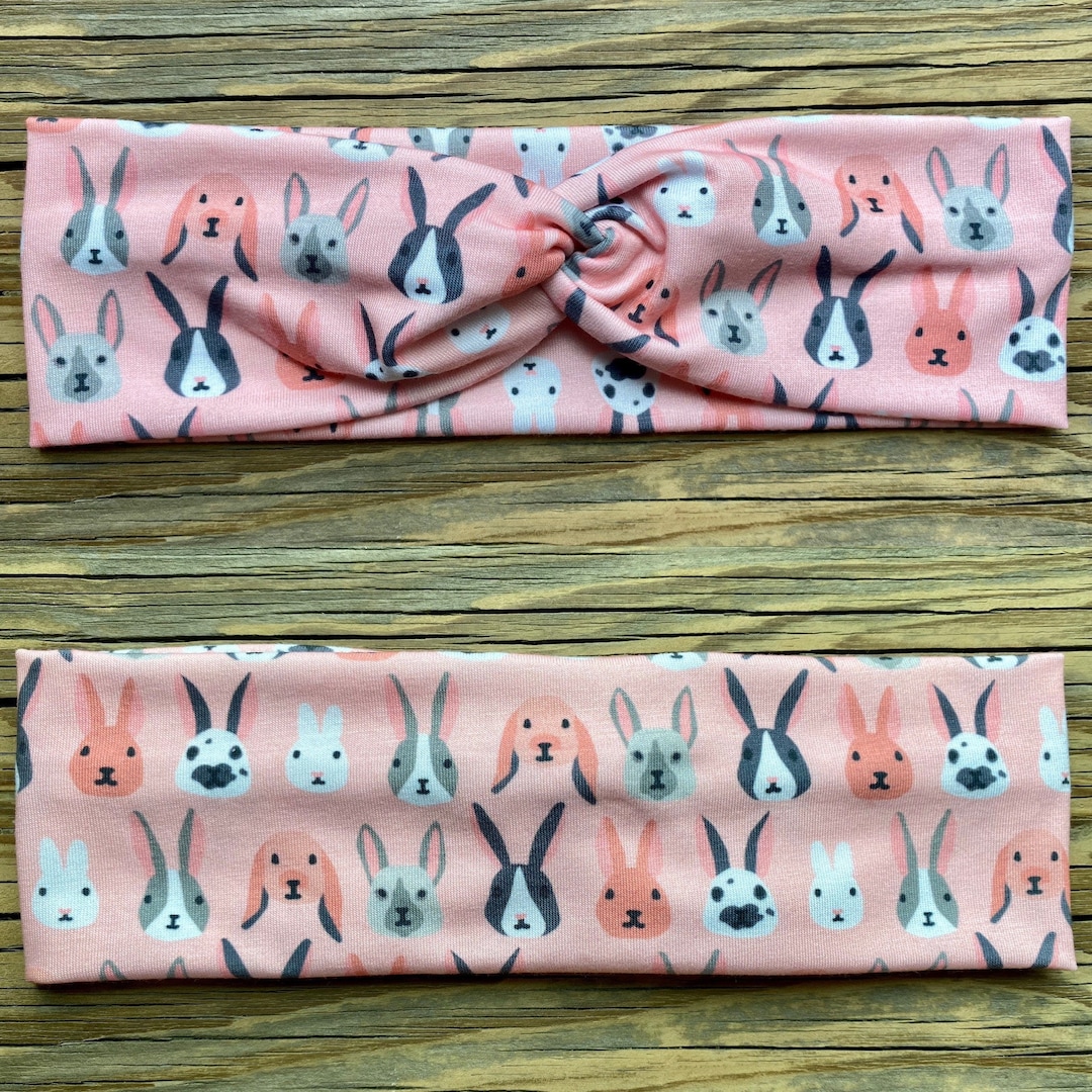 Pink Rabbit Headband - Bunnies - Turban Headband - Cute Hair Accessory ...
