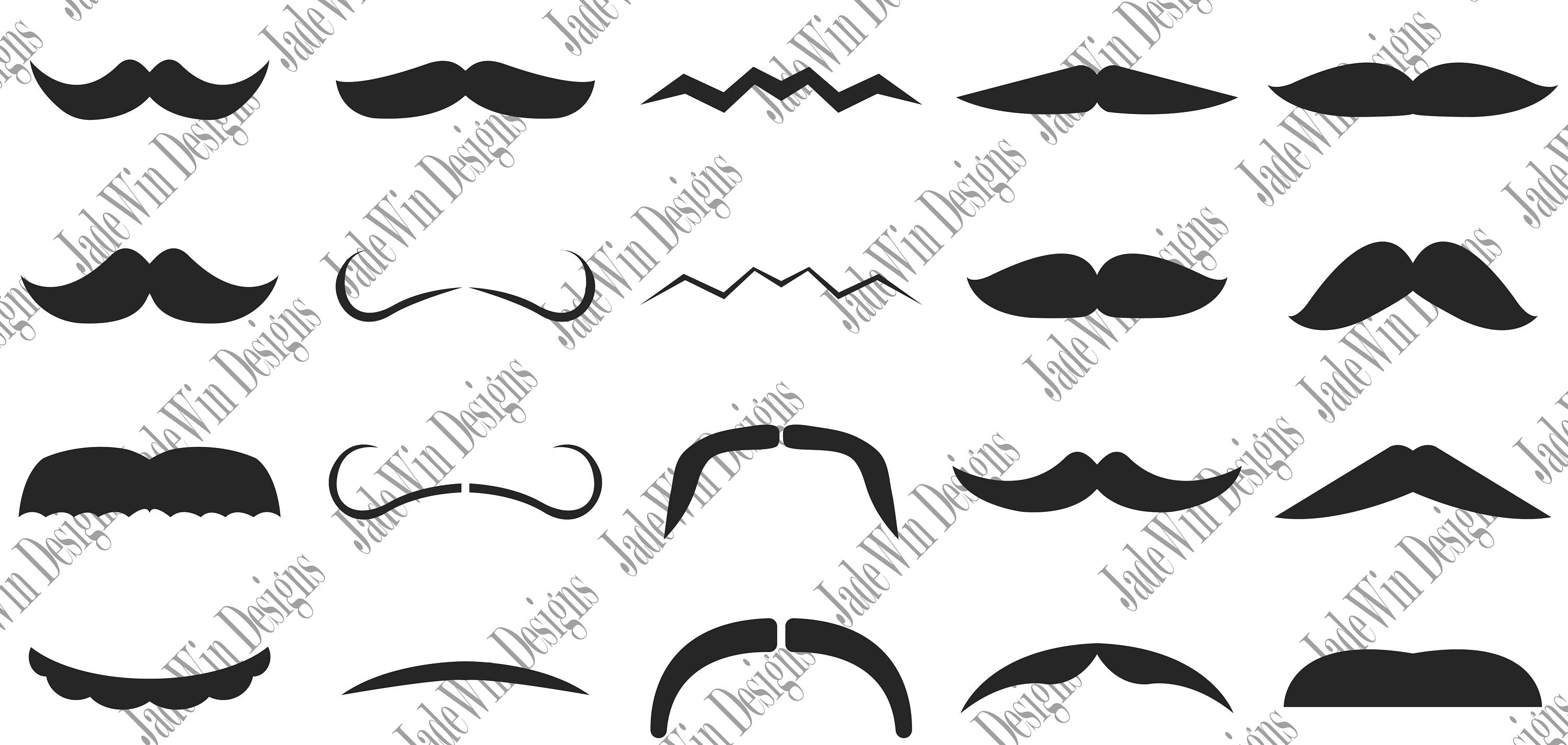 Mustache Compilation Clipart SVG DXF PNG Files for - Etsy