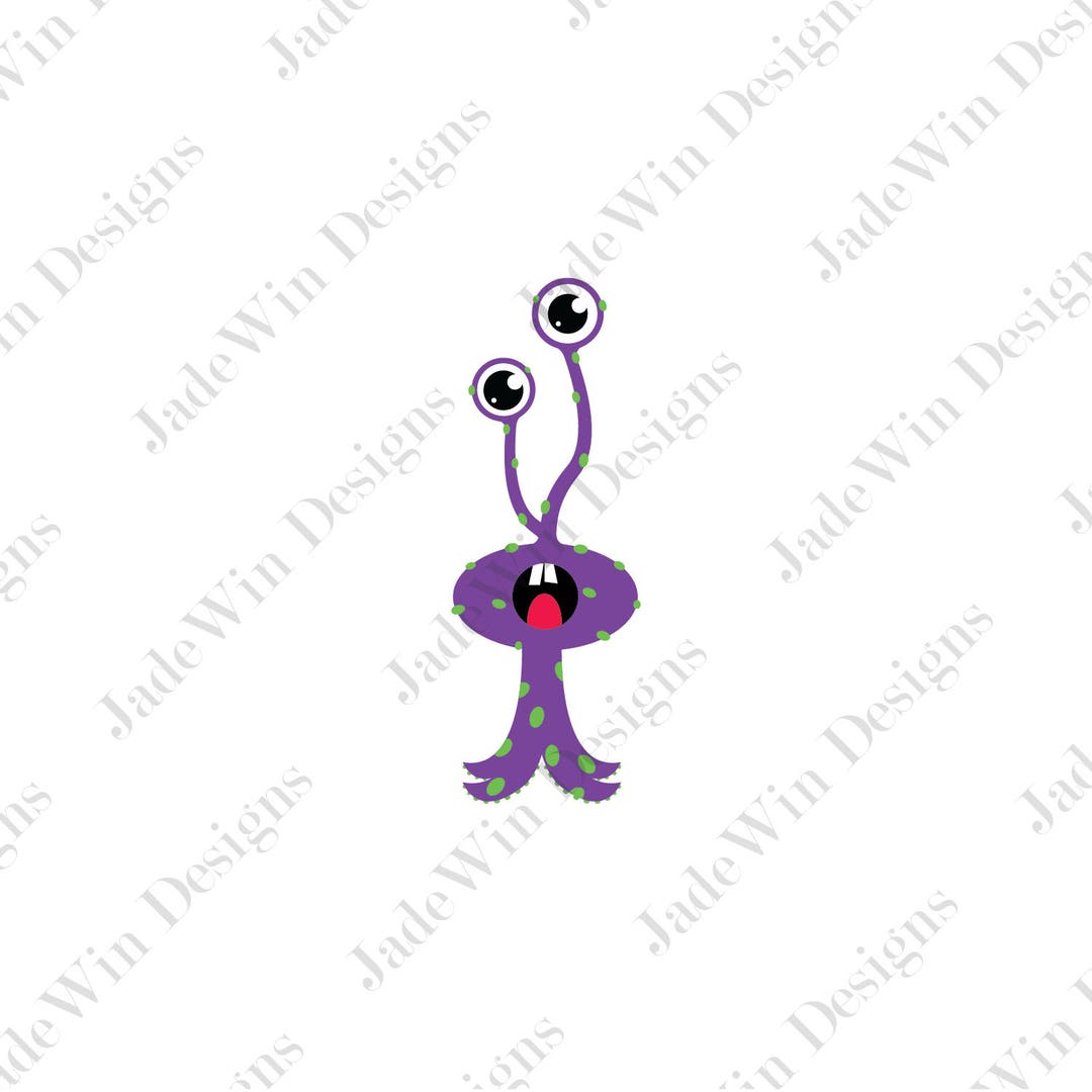 Purple Goofy Octopus Monster Clipart .svg .dxf .png - Etsy