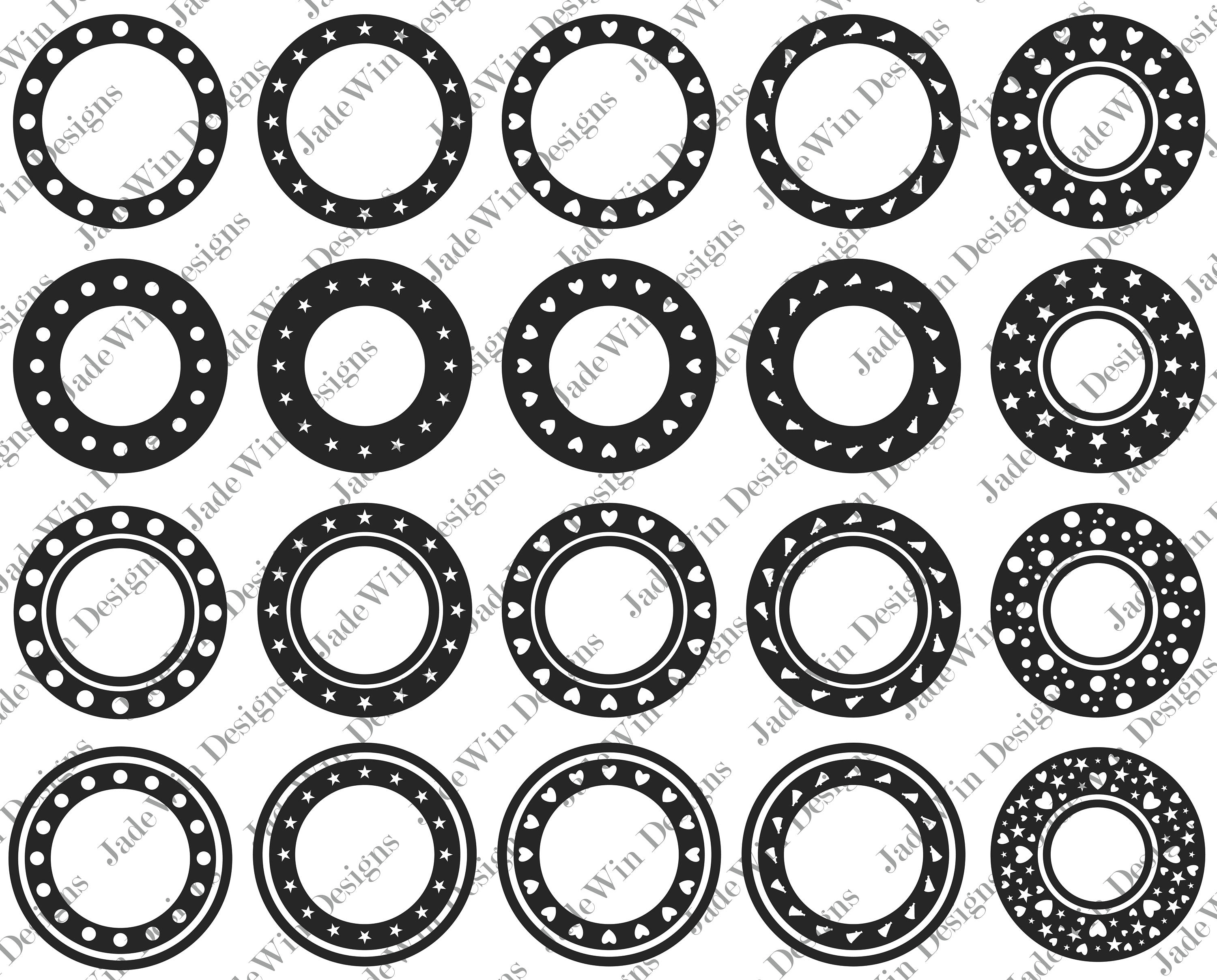 Circle Frames Compilation Clipart Monogram Round Frames - Etsy