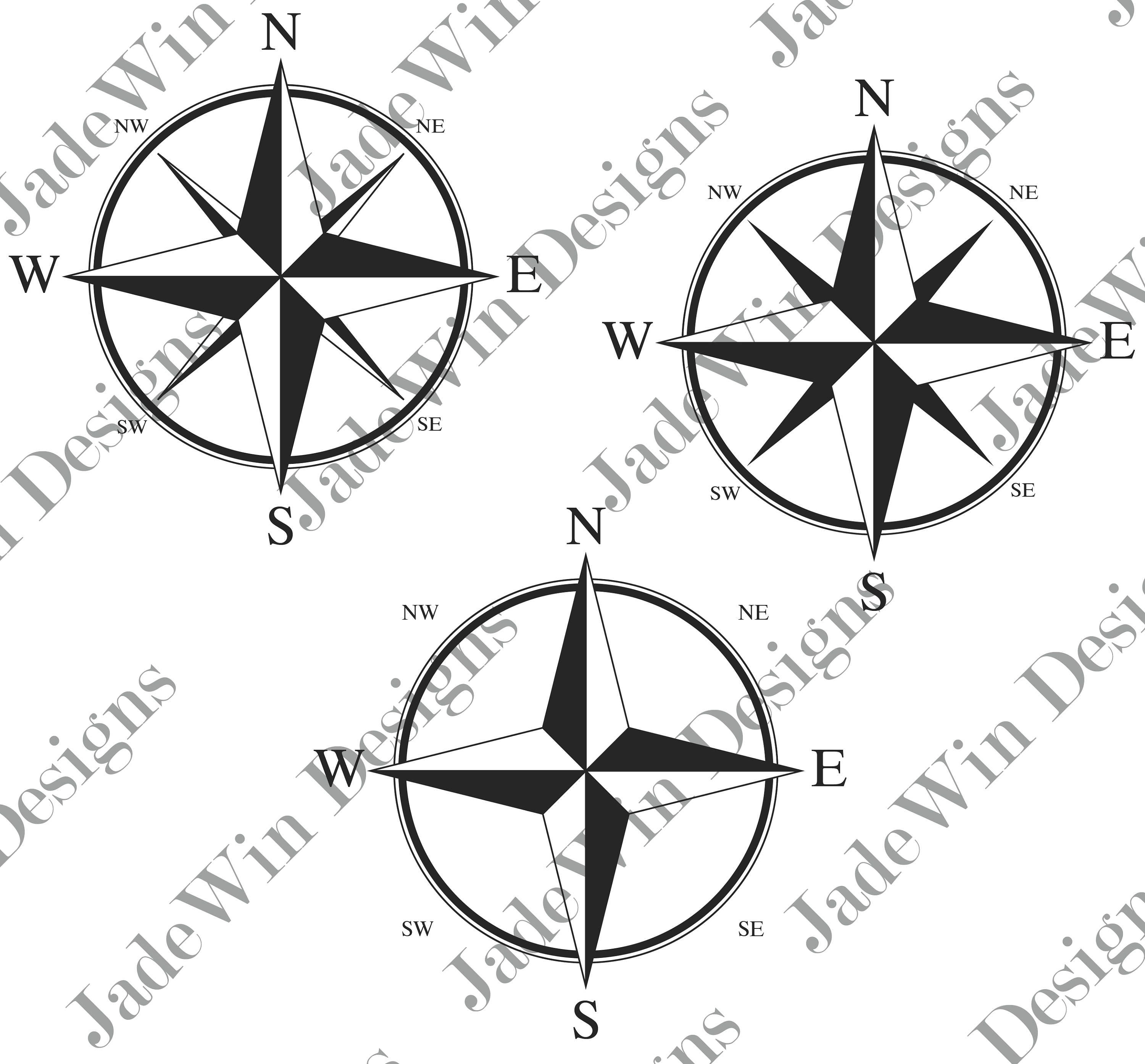 Compass Compilation Clipart Compasses SVG DXF PNG - Etsy