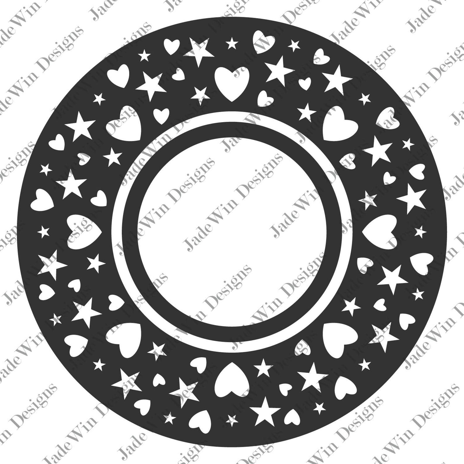 Circle Frames Compilation Clipart Monogram Round Frames - Etsy