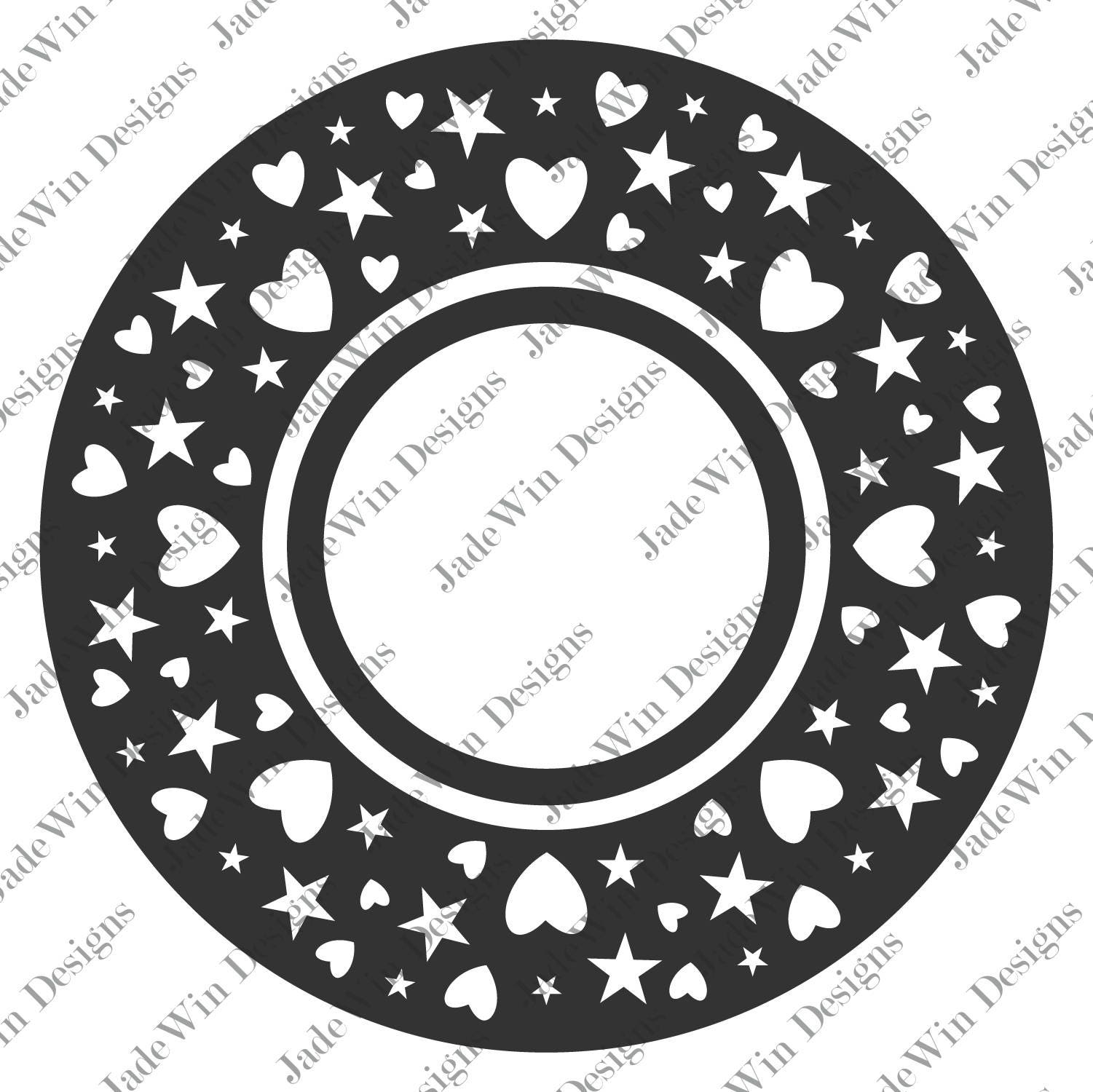 Circle Frames Compilation Clipart Monogram Round Frames - Etsy