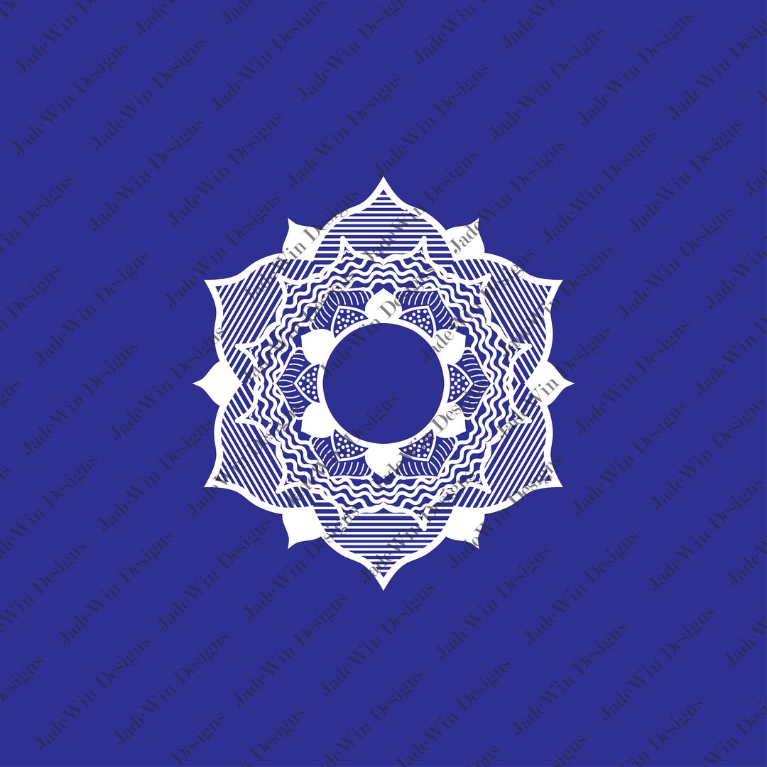 Mandala Monogram Frame Clipart Mandala Border SVG DXF PNG Files for ...