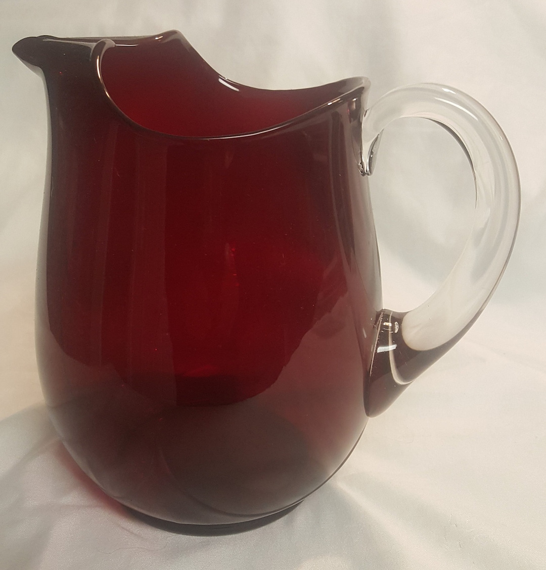 Vintage Ruby Red 76oz Jug With Ice Lip - Etsy
