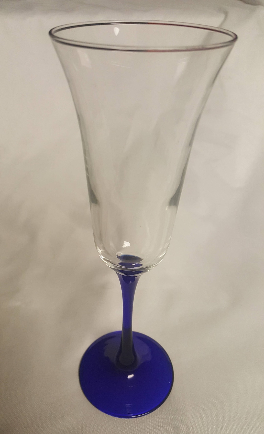 Vintage Cobalt Blue and Clear Stemware - Etsy