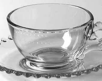Candlewick Imperial Glass Cup and Saucer Sets - Etsy