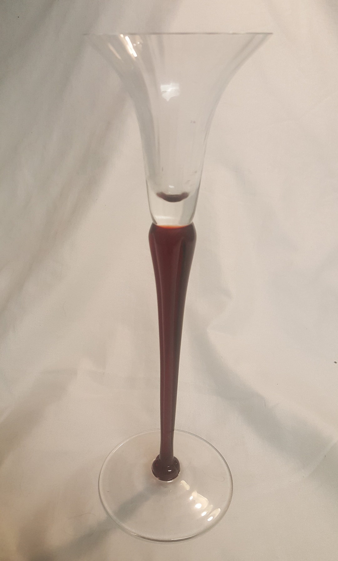 Vintage Ruby Red 12" Candle Holder - Etsy