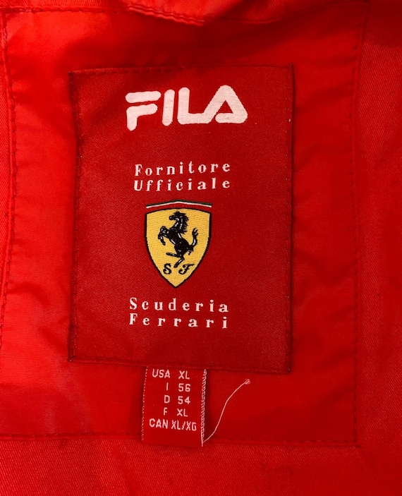 Y2K Puffer F1 Ferrari Fila Red Puffer Jacket XL Goose… - Gem