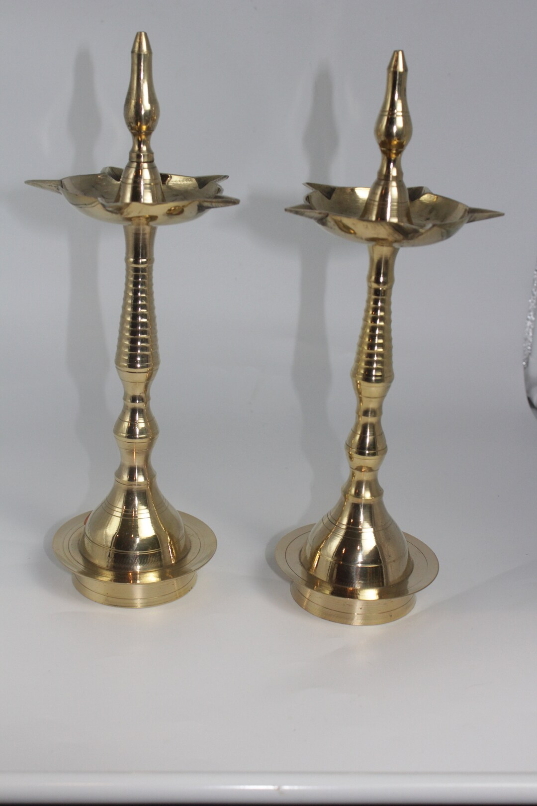 Standing Brass Metal Kerala Samai Diwali Deepak for Puja Traditional ...