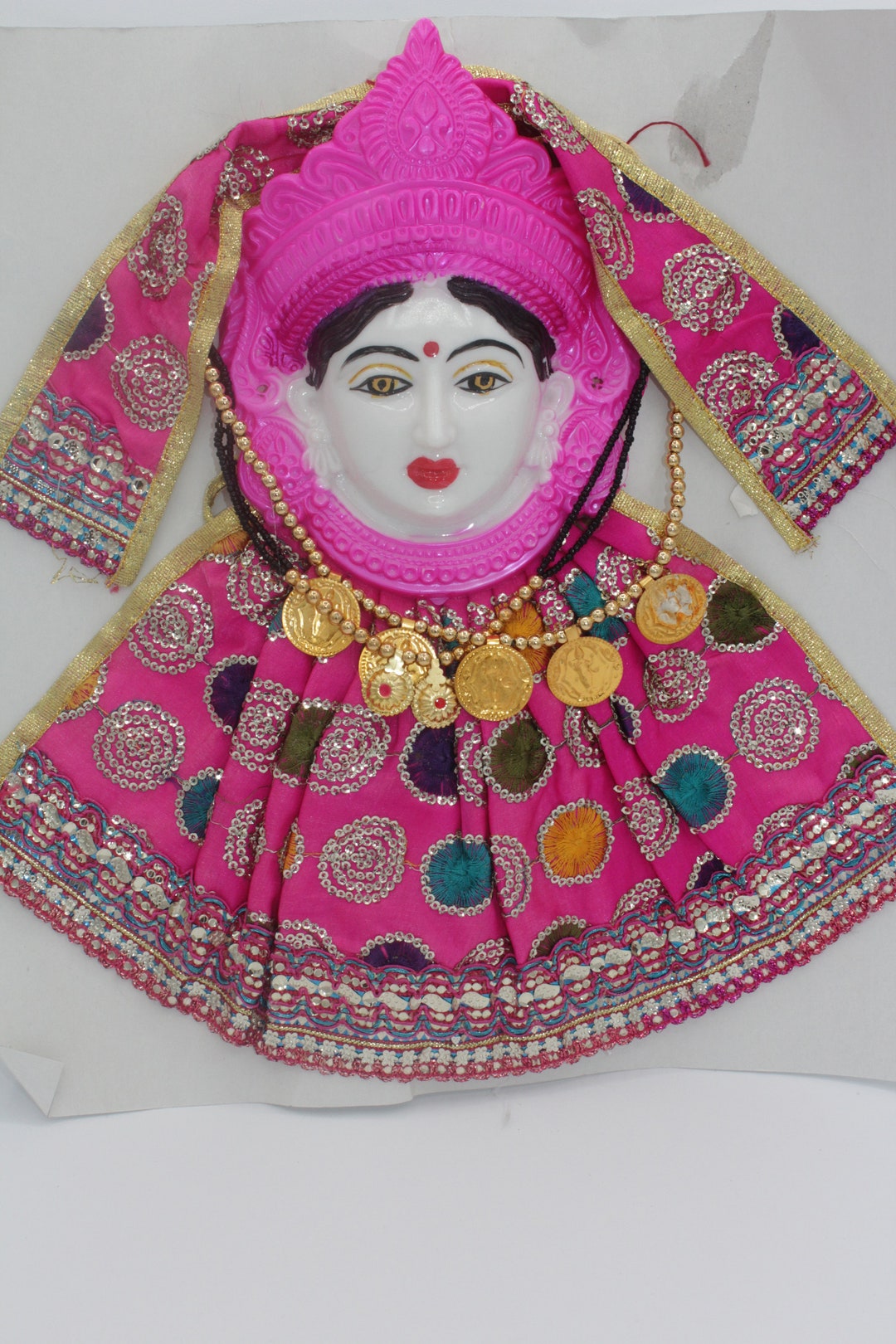 Vara Lakshmi Goddess Face Set Devi Mata, Mukhota Face Idol With Dress Jewelry, Navaratri ...
