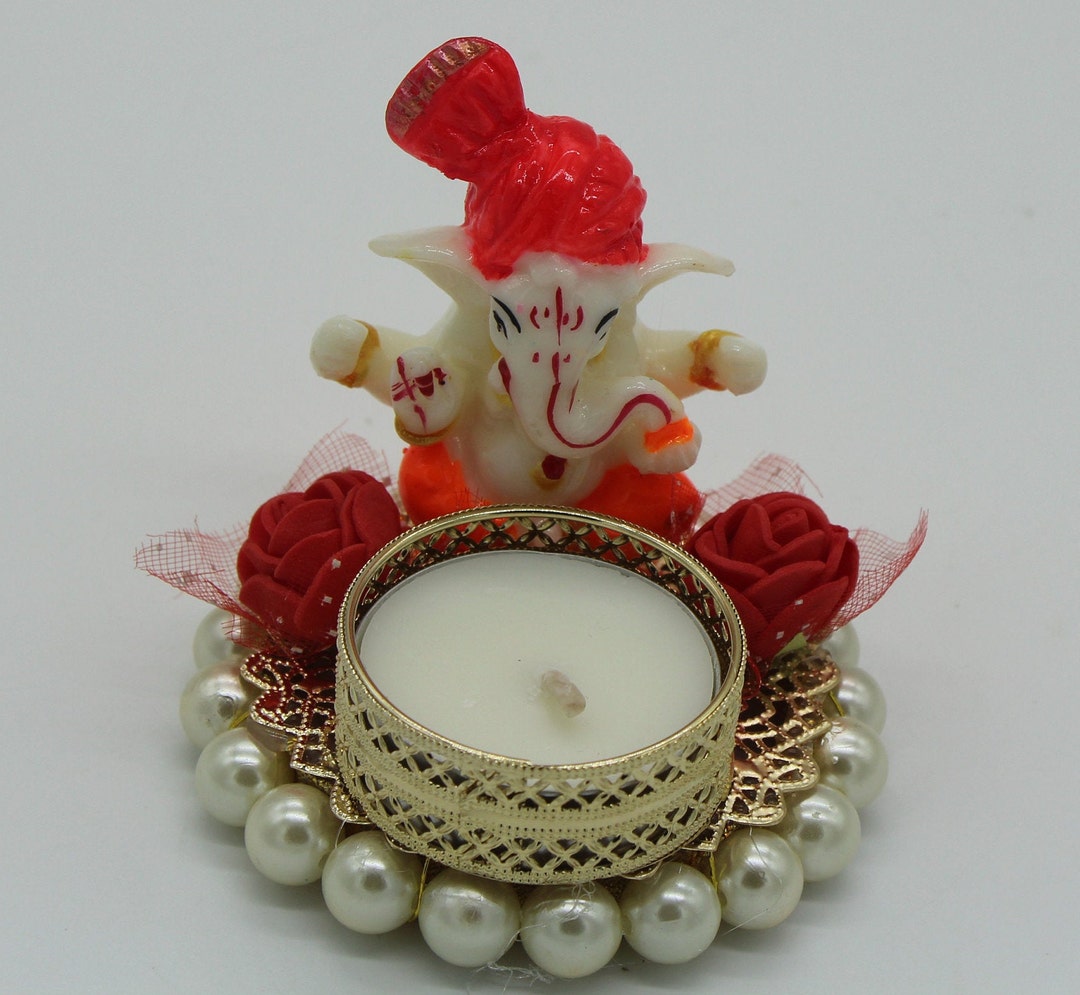 Small Ganesha Candle Holder, Bulk Indian Return Gift, Varalakshmi Favor ...