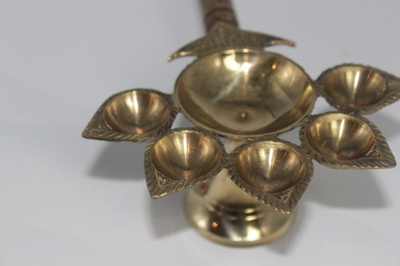 Metal Aarti Diya Pooja Oil Lamps Panchmukhi Aarti Diya With - Etsy