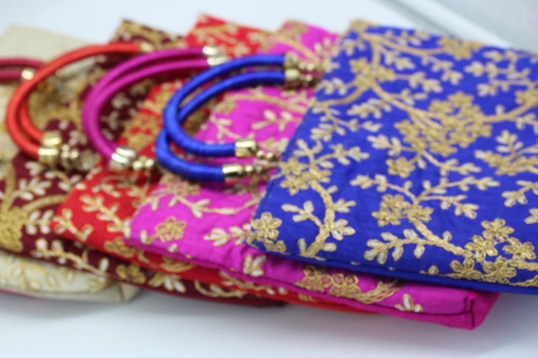 Fabric Potli Bags, Indian Traditional Silk Potli,ethnic Hand Bags for ...