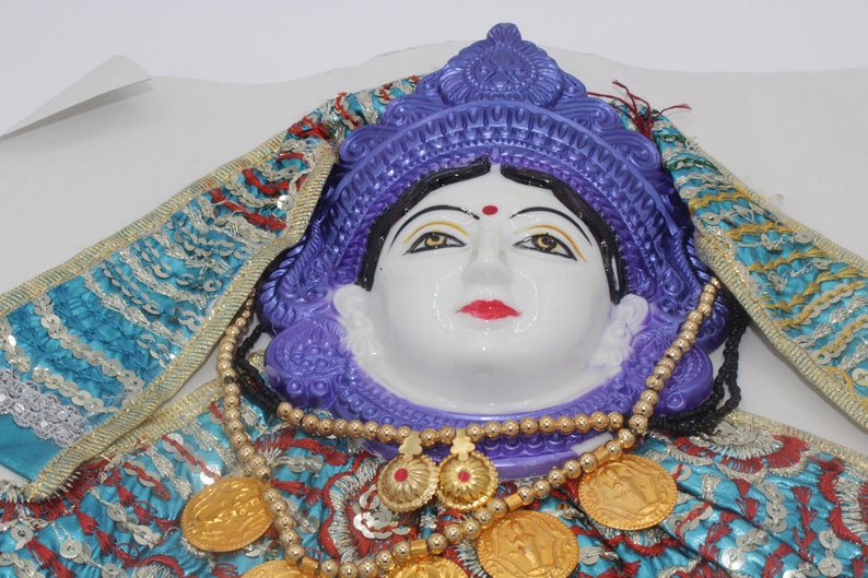 Vara Lakshmi Goddess Face Set Devi Mata, Mukhota Face Idol With Dress ...