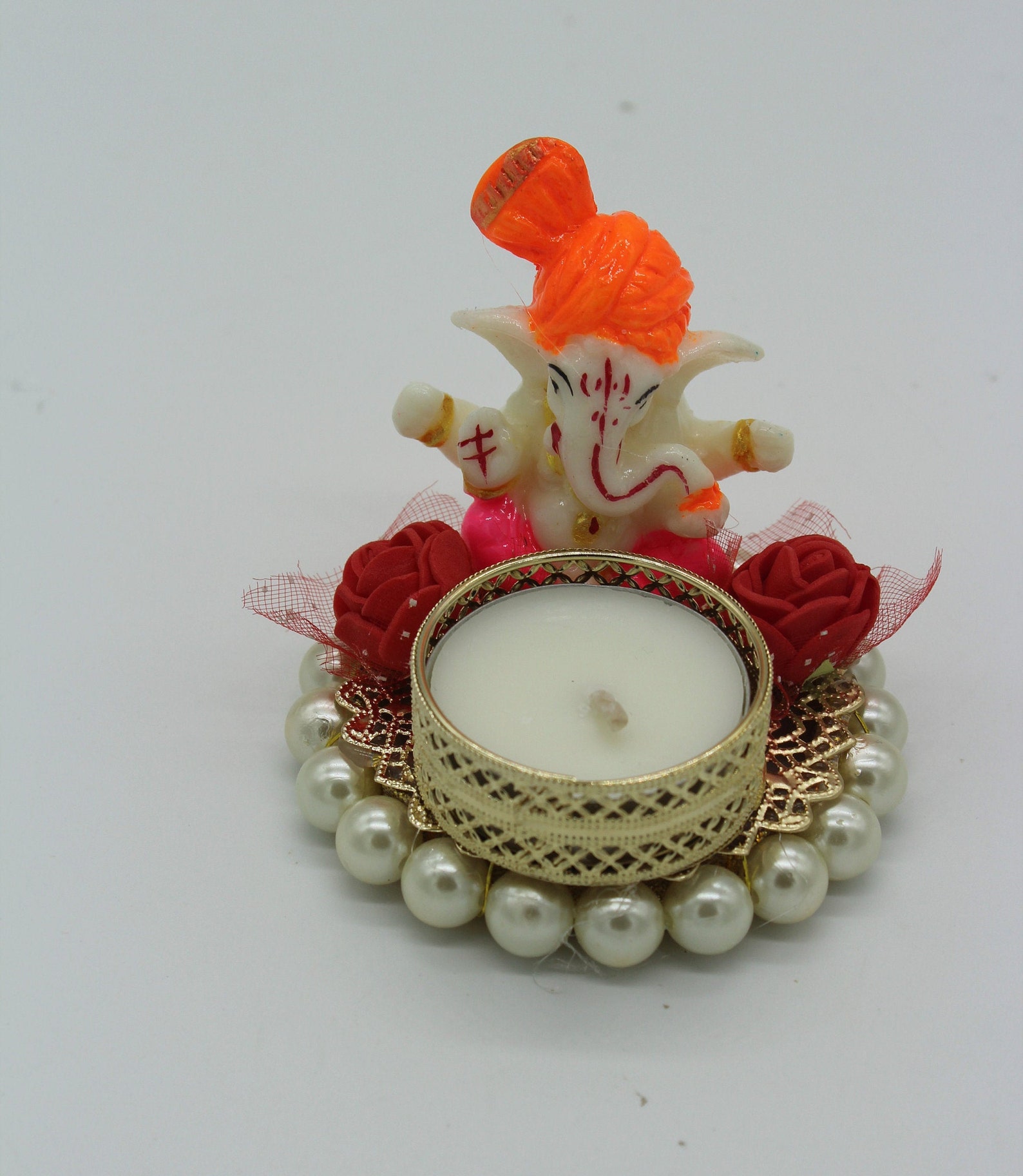 Small Ganesha Candle Holder, Bulk Indian Return Gift, Varalakshmi Favor ...