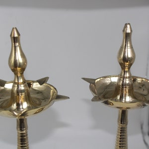 Standing Brass Metal Kerala Samai Diwali Deepak for Puja Traditional ...