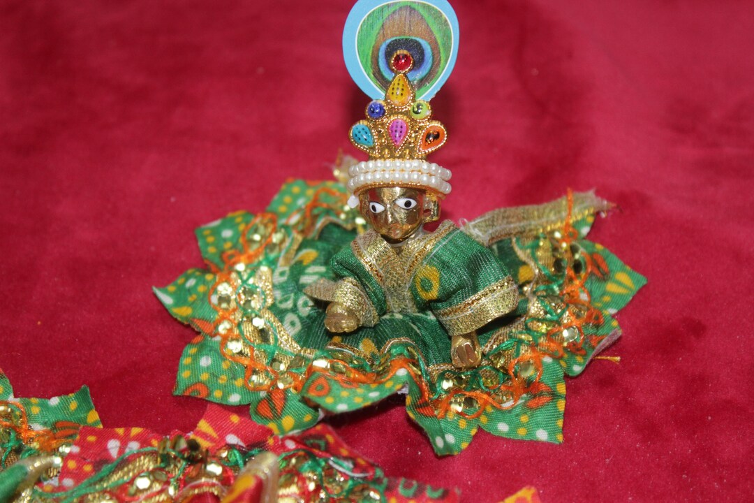 Baby Krishna Dress, Beautiful Hand Made Krishna Clothes/lodoo Gopal Dress /bal Gopal Poshak ...