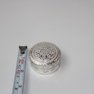 Whitegerman Silver Metal Round Box 1.5 Inches Qnd 2 Inches/ Gift Box ...