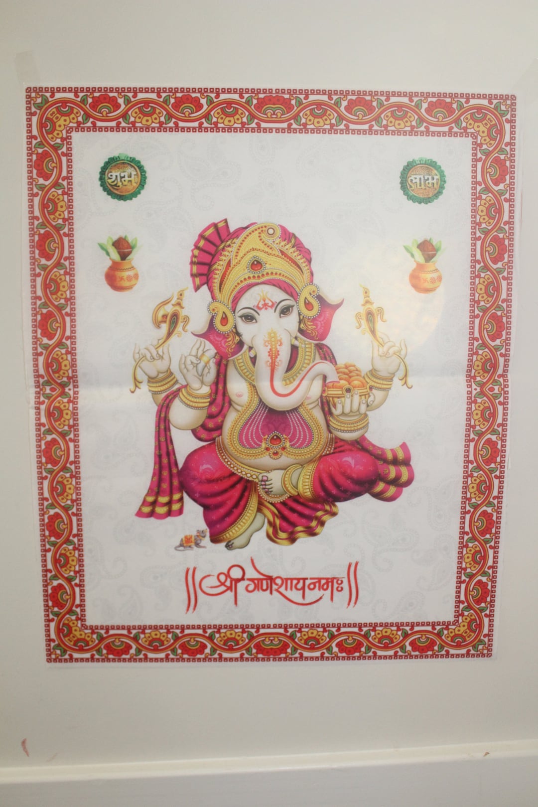 Ganesh Sthapana, Ganesha for Gujrati Wedding Clothes Small Bacdrop ...