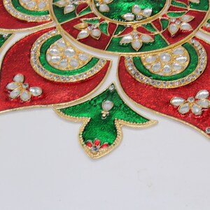 Red and Green Meenakari Work Metal Rangoli Home Decor Diwali - Etsy