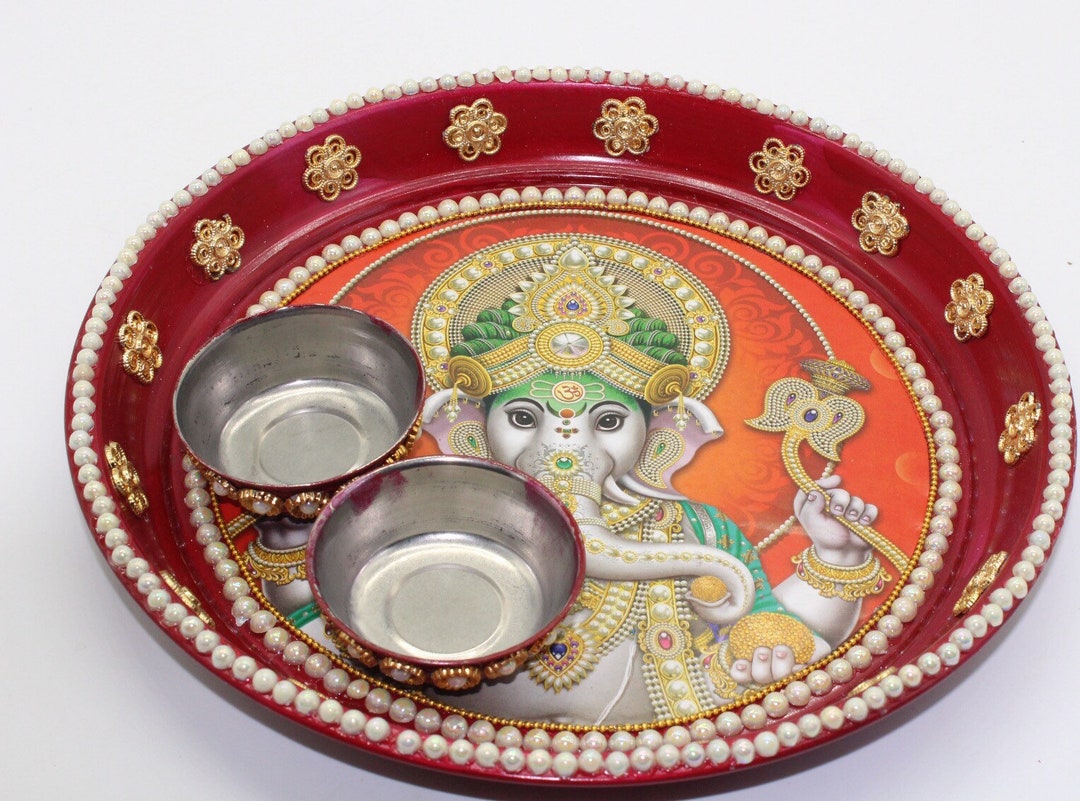 Decorative Ganesha Diwali Pooja Thali ,pooja Thali for Wedding ,pooja ...