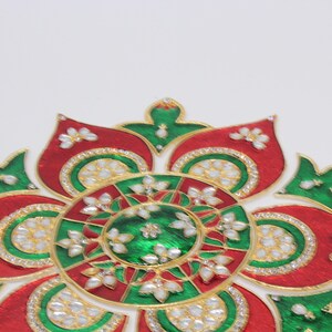 Red and Green Meenakari Work Metal Rangoli Home Decor Diwali - Etsy