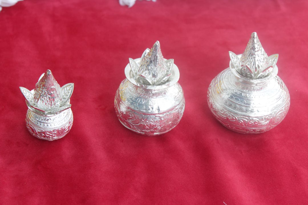 Small German Silver Designer Small Kalash, Pot, Unique Design Special ...
