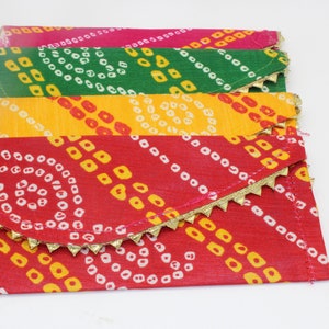 Fabric Money Envelopes for Cash Decorative Bandhani Shagun Lifafa ...