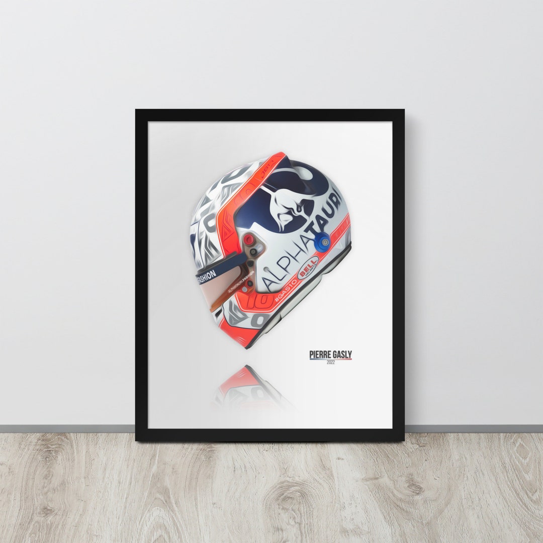 Pierre Gasly | Helmet | 2022 | Alpha Tauri | Illustration | Wall Art | Print | Poster | A4 | A3 ...