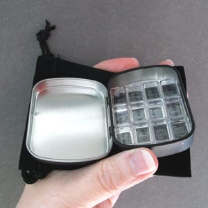 EMPTY 12 Rectangular Clear Mini 0.5ml Watercolor Pans in Bijou Micro ...