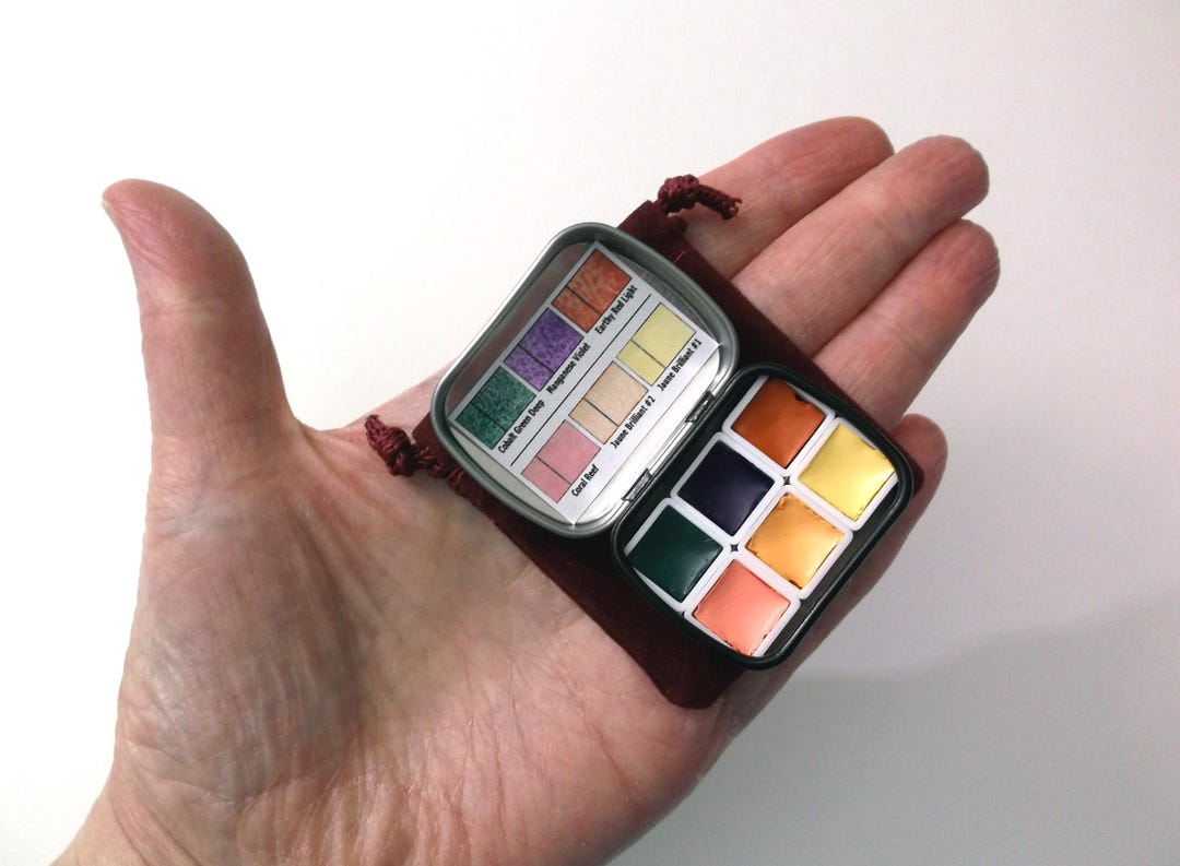 DANIEL SMITH 6 New Colors Cube Quarter Pans in Miniature Tin Set With ...