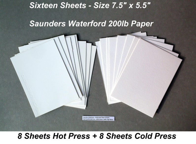 SAUNDERS WATERFORD: 16 Sixteenth Sheets, 200lb (hot & Cold Press) - Etsy