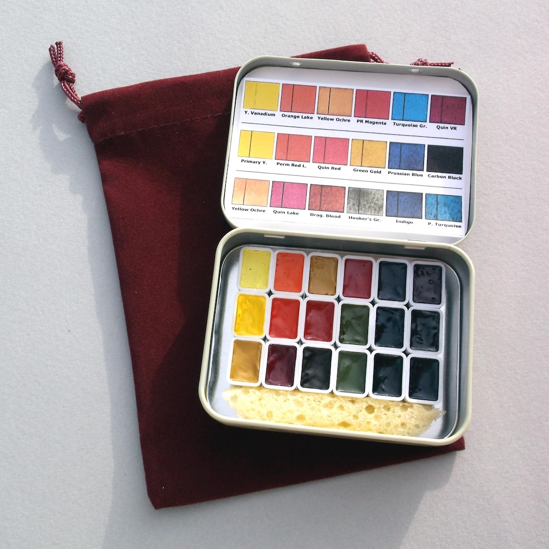 MAIMERI BLU Watercolor 18 Color Kit With Mini Pans of Floral and ...