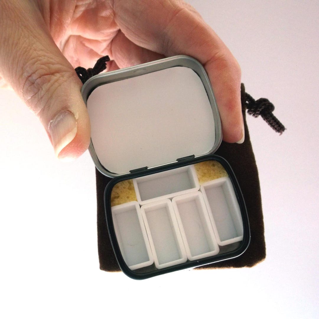 MINIATURE TIN Empty Five 1ml Divided Split Half Pans in Micro Mini ...