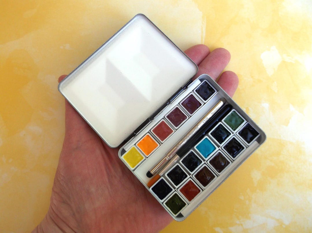 BIJOU BOX 18 Maimeri Blu Watercolor Quarter Pan Watercolor Set in Mini ...