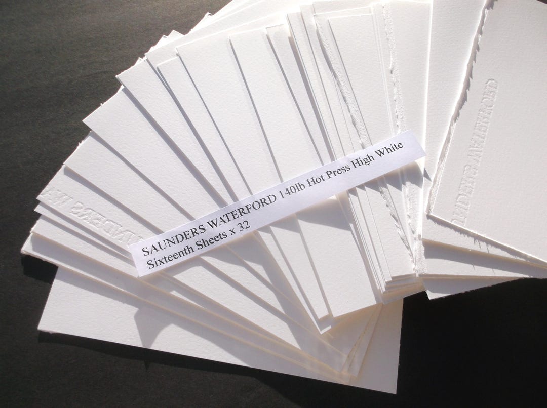 SAUNDERS WATERFORD 32 Hot Press Cotton 140lb Watercolor Paper 7.5" X 5. ...