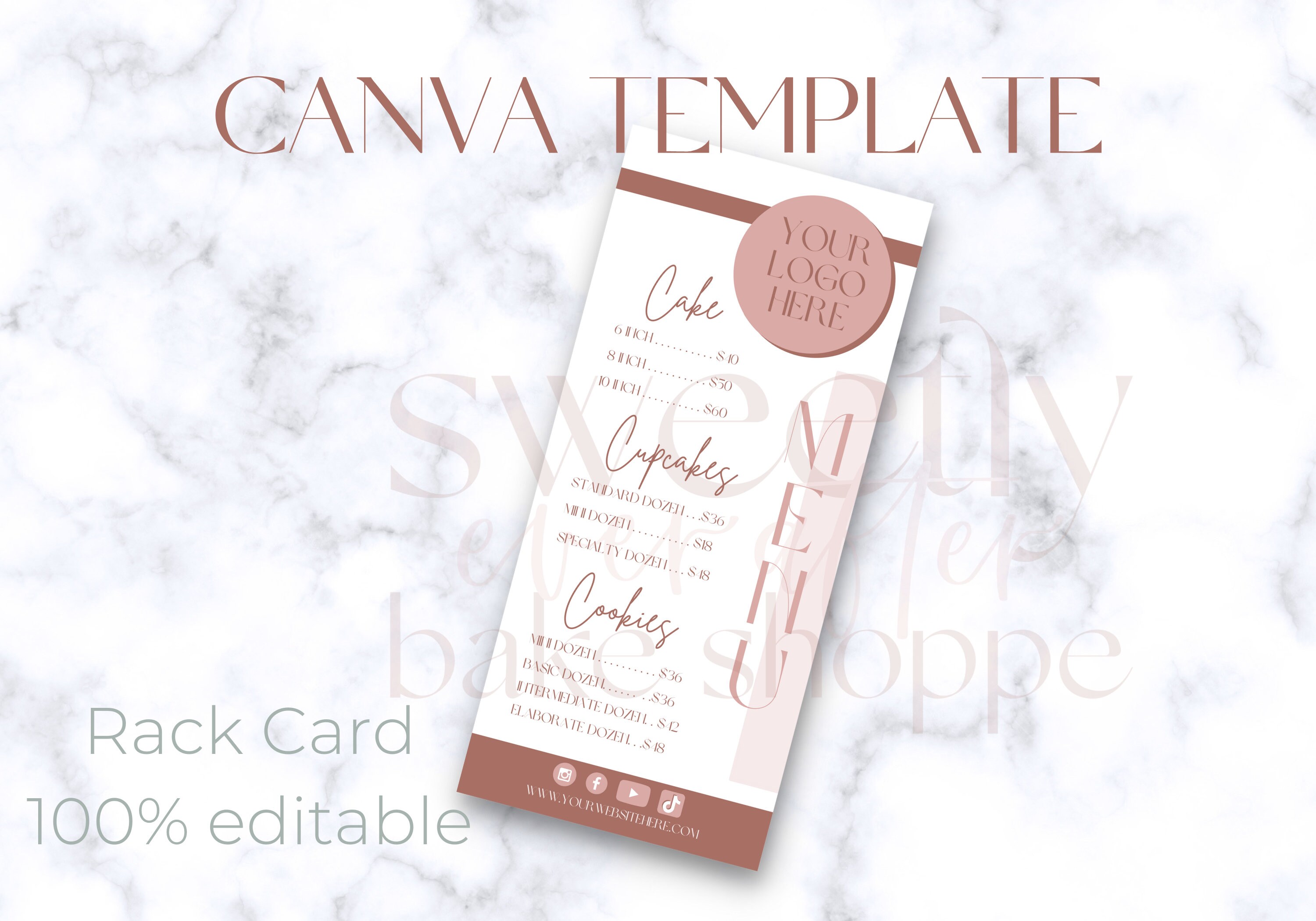 Bakery Menu Rack Card Menu Bakery Pricing Guide - Etsy