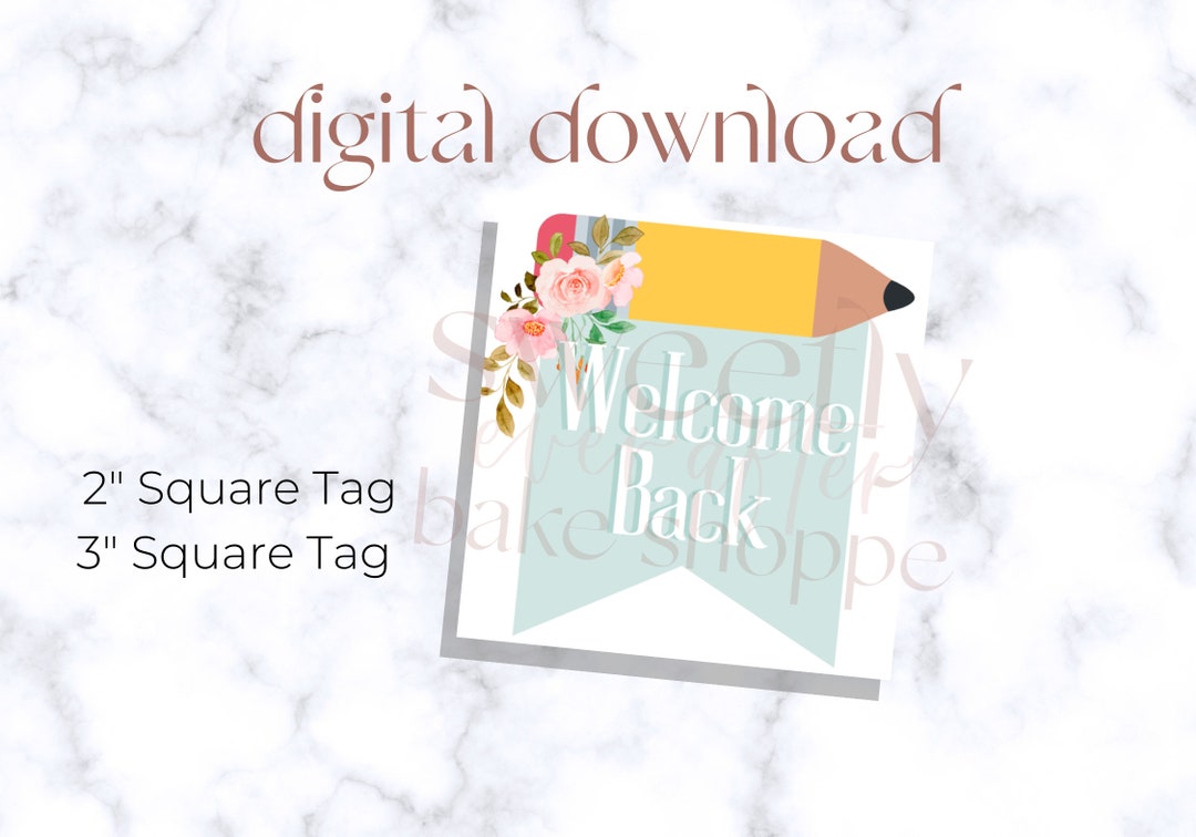 Welcome Back Tag, Cookie Tag, Back to School Tag, Bakery Tag - Etsy