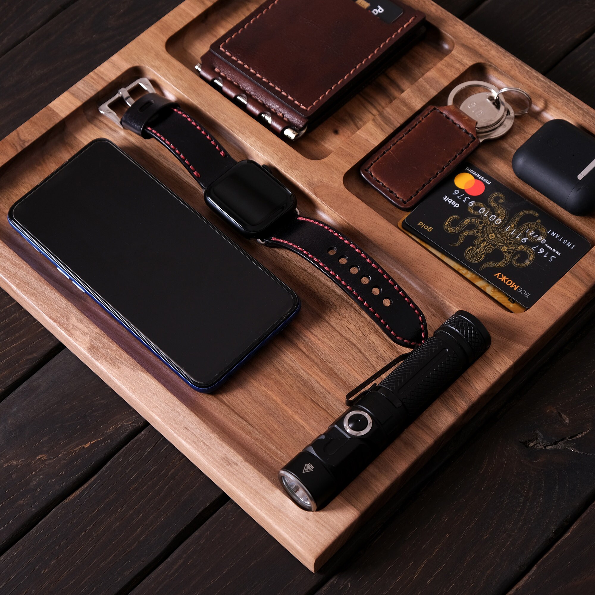 Handcrafted Wooden Desk Organizer for Men - Elegant Storage Solution ...