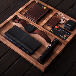Desk Organizer | Wooden Valet Tray for Efficient Workspace | Elegant ...