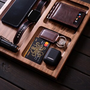 Handcrafted Wooden Desk Organizer for Men - Elegant Storage Solution ...