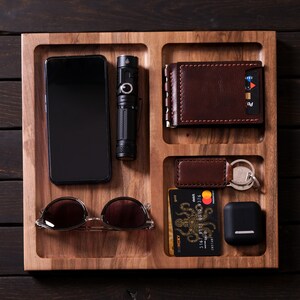 Desk Organizer | Wooden Valet Tray for Efficient Workspace | Elegant ...