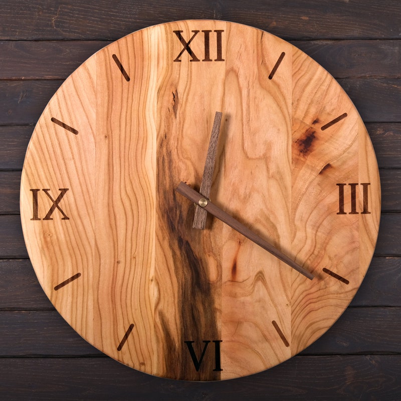 Large Wood Clock - Etsy