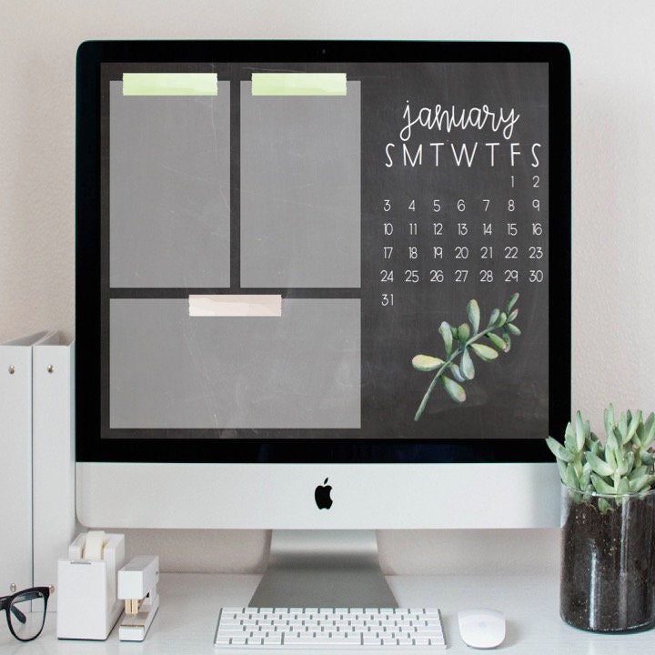 Plant Succulent Desktop Wallpaper Calendar | 2024-25 Calendar ...