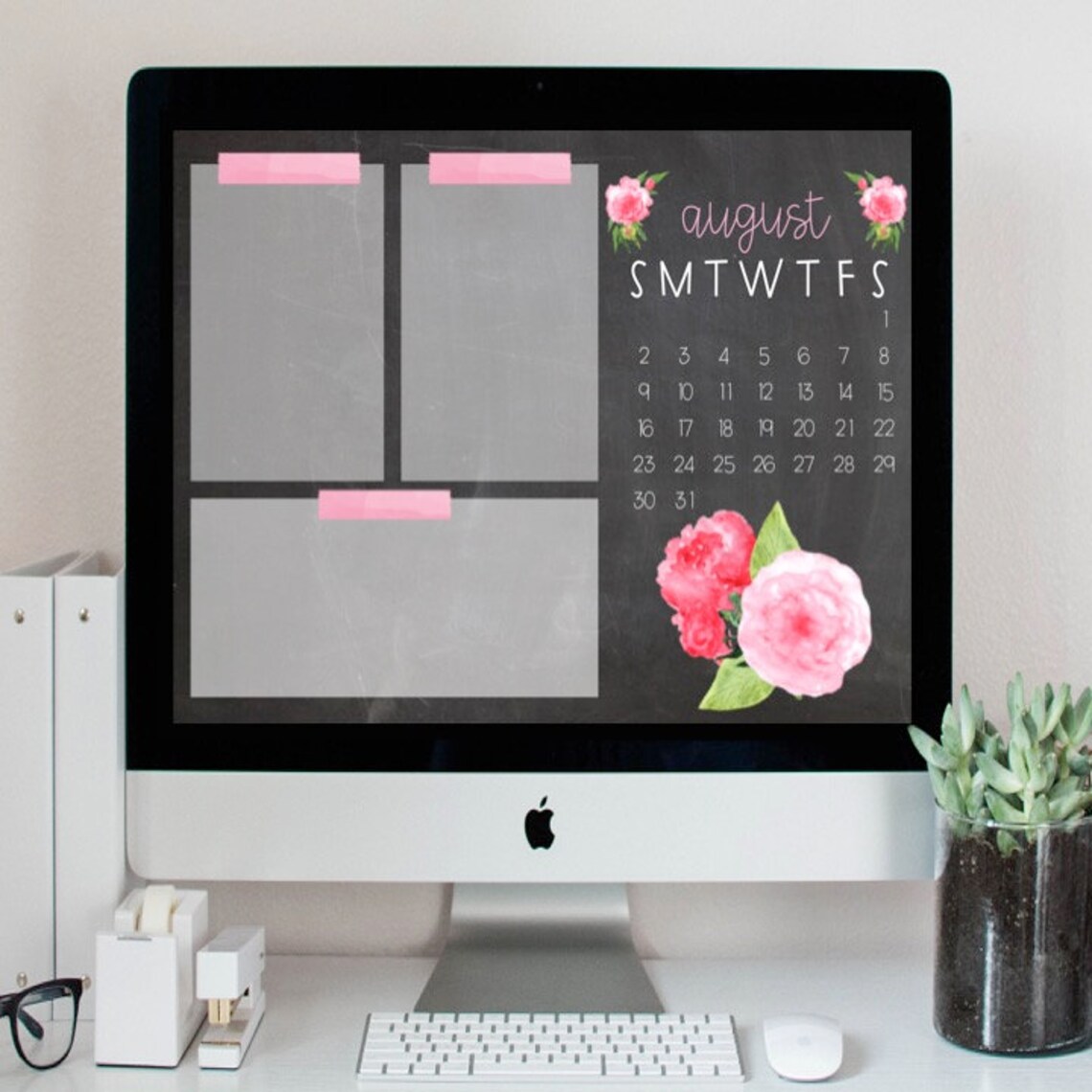 Floral Desktop Wallpaper Calendar 2023-24 Calendar, Organizer, Desktop ...