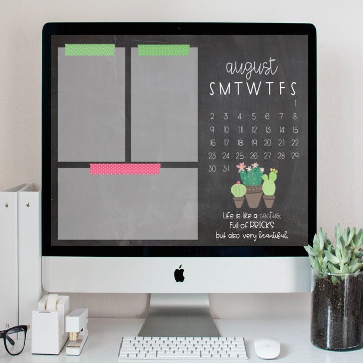 Cactus Desktop Wallpaper Calendar | 2024-25 Calendar, Organizer ...