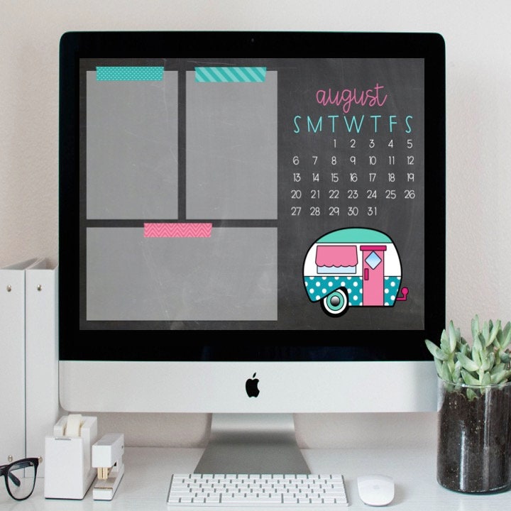 Camper Desktop Wallpaper Calendar | 2024-25 Calendar, Organizer ...